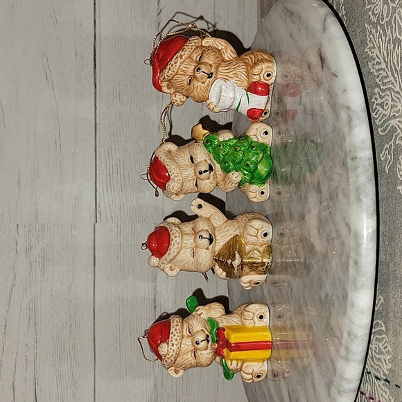 Vintage | Holiday | Vintage Set Of 4 Of Hand Painted Bear Ornaments ...